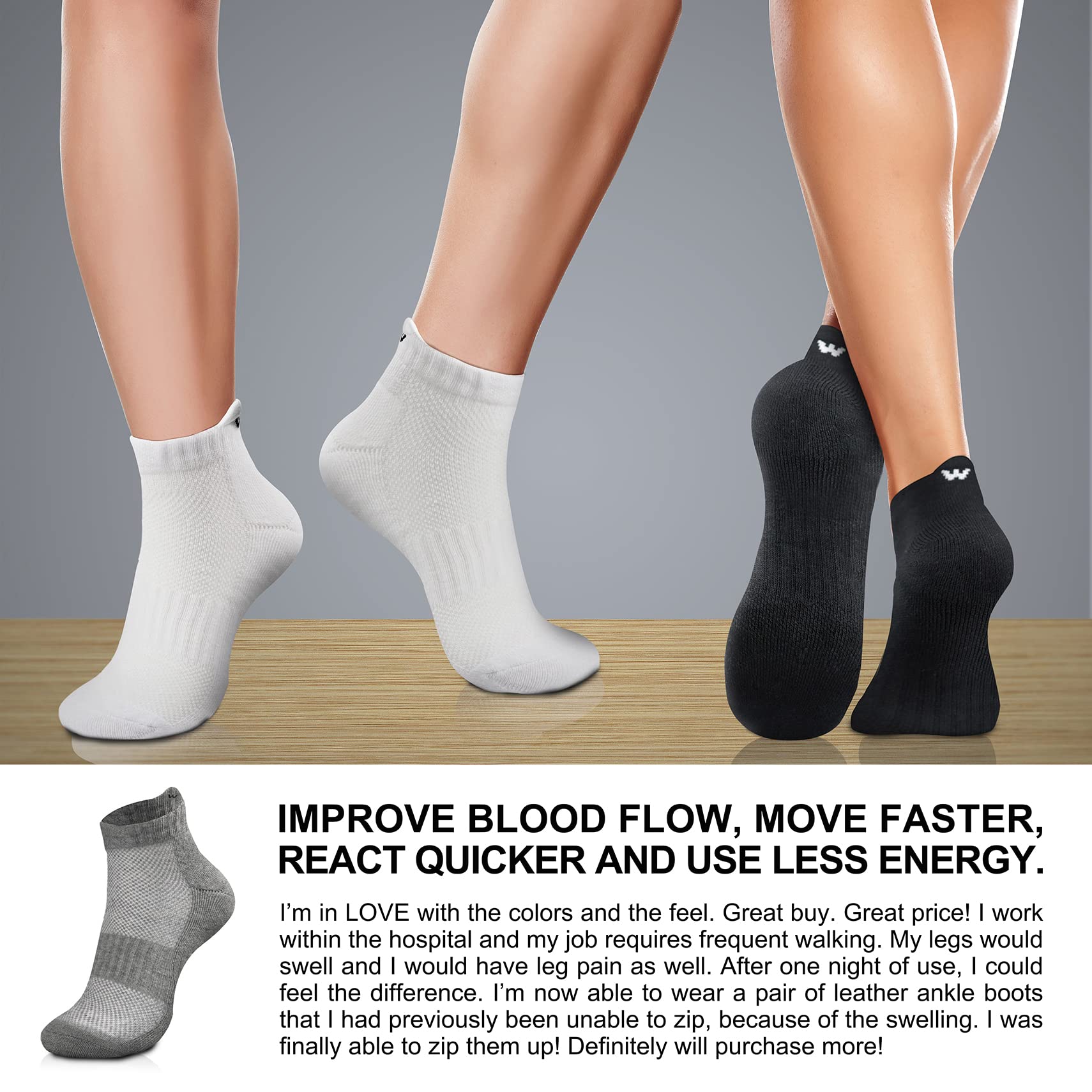 CHARMKING Graduated Compression Socks for Women & Men Circulation 15-20 mmHg is Best for Athletic, Running, Flight Travel, Pregnant, Cycling (Multi 13,S/M)