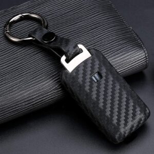 Xotic Tech Carbon Fiber Pattern Soft Silicone Key Fob Cover Compatible with Mitsubishi Lancer Evolution