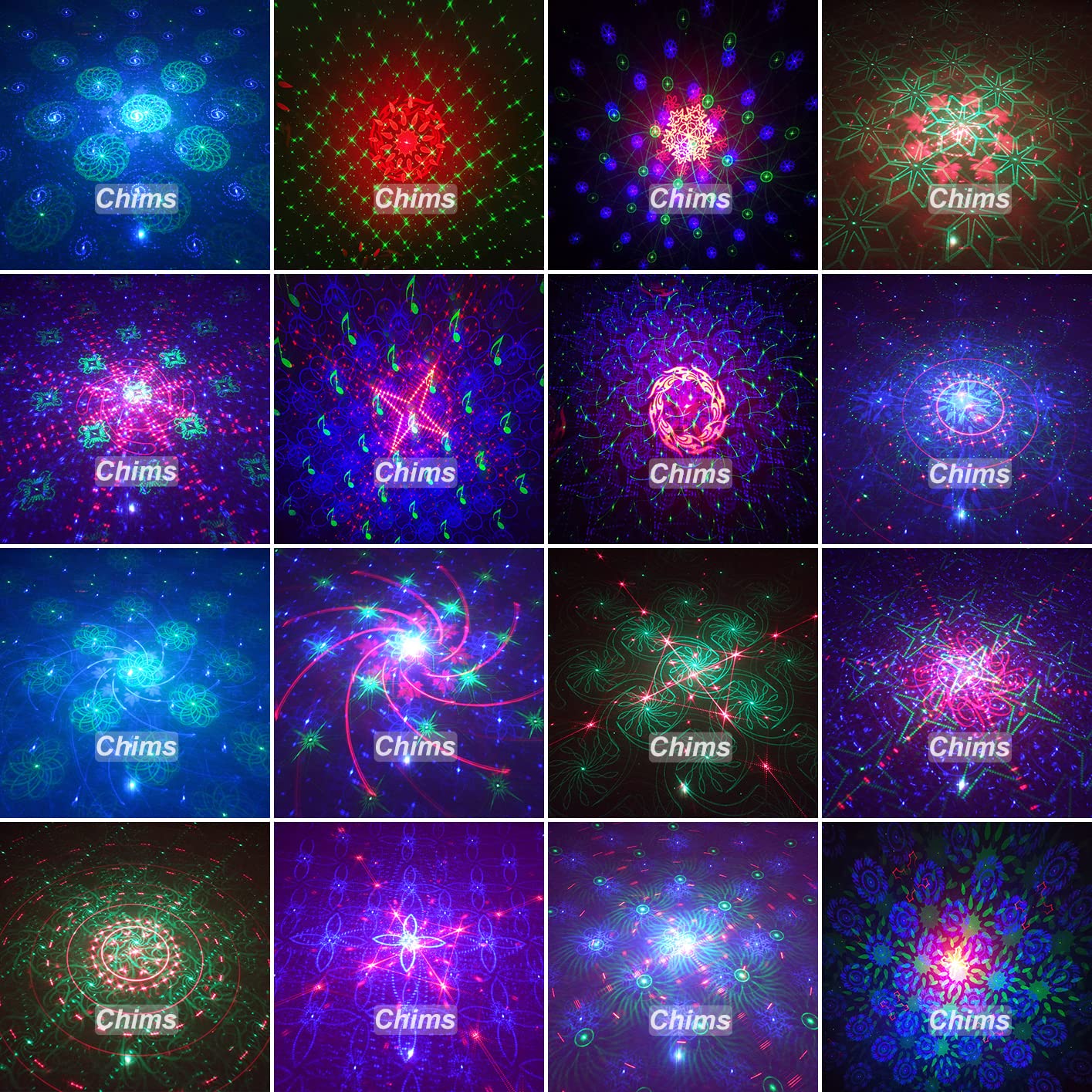 Party Lights, Chims Laser Light Show Sound Activated RGB 30 Patterns Portable Disco DJ Laser Lights for Party Dance Karaoke Birthday Indoor DJ Festival Gift Travel Camping New Year Decoration