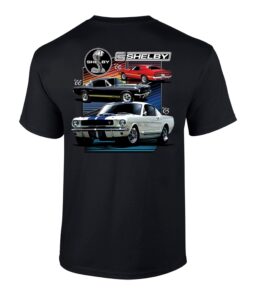 ford mustang shelby t-shirt various shelby models classic antique garage enthusiast racing race hotrod performance-black-large