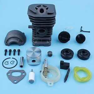 laliva tools - 40mm cylinder piston kit for husqvarna 141 142 137 136 chainsaw wt engine pan oil seal pump fuel line filter muffler gasket