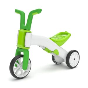 chillafish bunzi gradual balance bike and tricycle,6 inches, 2-in-1 ride on toy for 1-3 years old, silent non-marking wheels, lime