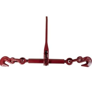 Mytee Products (4 Pack) 3/8"-1/2" Heavy Duty Ratchet Lever Load Binder w/Grab Hooks 9,200 Lbs Working Load Limit - Red | Tie Down Hauling Chain Binders for Flatbed Truck Trailer