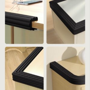 CUTE CUTE JUMP Baby Proofing Edge Guards 6.5ft Sharp Edge Protector for Baby, Baby Proof Corners and Edges with 3M Adhesive Glue Pre-Taped, for Table, Desk, Fireplace, Furniture(Black)