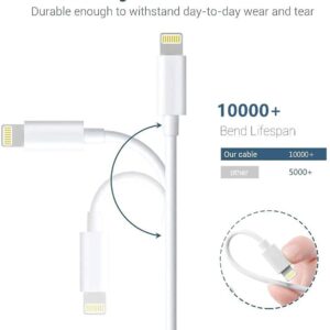 Marchpower MFi Certified iPhone Charger Cable Lightning Cable 3Pack 3FT 6FT 9FT Long iPhone USB A Charging Cord Compatible with iPhone 14 13 12 11 XS Max XR X 8 7 6S 6 Plus SE 5S 5C 5 iPad White