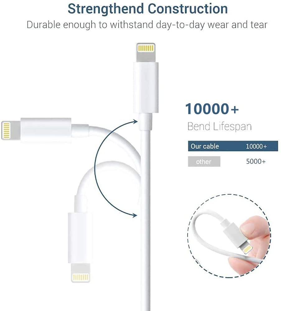 Marchpower MFi Certified iPhone Charger Cable Lightning Cable 3Pack 3FT 6FT 9FT Long iPhone USB A Charging Cord Compatible with iPhone 14 13 12 11 XS Max XR X 8 7 6S 6 Plus SE 5S 5C 5 iPad White