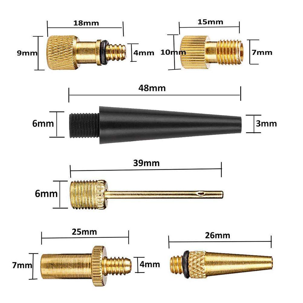 ZKSM 15Pcs Bicycle Value Adapter Copper Bike Pump Adapter with Lightweight and Portable DV AV SV Valve Converter for Compressor Bicycle Tire Inflator Pump Air Ball