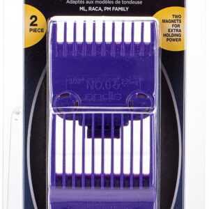 Andis 01420 Master Clipper Magnetic Comb Set - Crafted for Long-Lasting Performance - Dual Pack Sizes 0.5 & 1.5 and Fit with ML Models – Purple