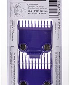 Andis 01420 Master Clipper Magnetic Comb Set - Crafted for Long-Lasting Performance - Dual Pack Sizes 0.5 & 1.5 and Fit with ML Models – Purple