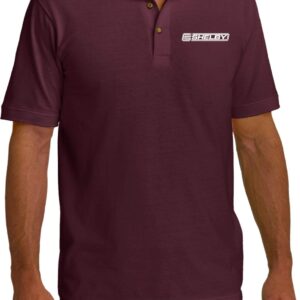 Ford Mustang Shelby Crest Pocket Print Pique Polo, Maroon 2XL