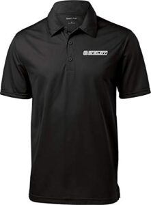 ford mustang shelby crest pocket print textured polo, black small