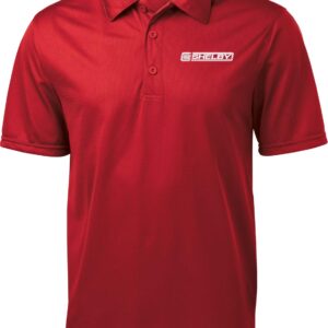 Ford Mustang Shelby Crest Pocket Print Textured Polo, Red XL