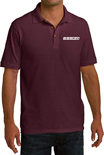 Ford Mustang Shelby Crest Pocket Print Pique Polo, Maroon 4XL