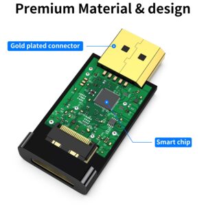 KUXIYAN DP to HDMI Adapter, 1080P Gold Plated Displayport to HDMI Converter Male to Female Black (1080P)