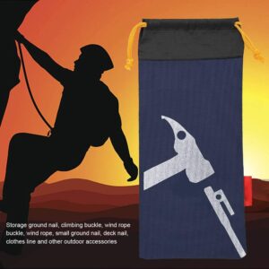 Tent Hammer Bag Outdoor Tent Accessories Storage Bag Pack Tent Pegs Nails Hammer Tool Pouch (Blue)