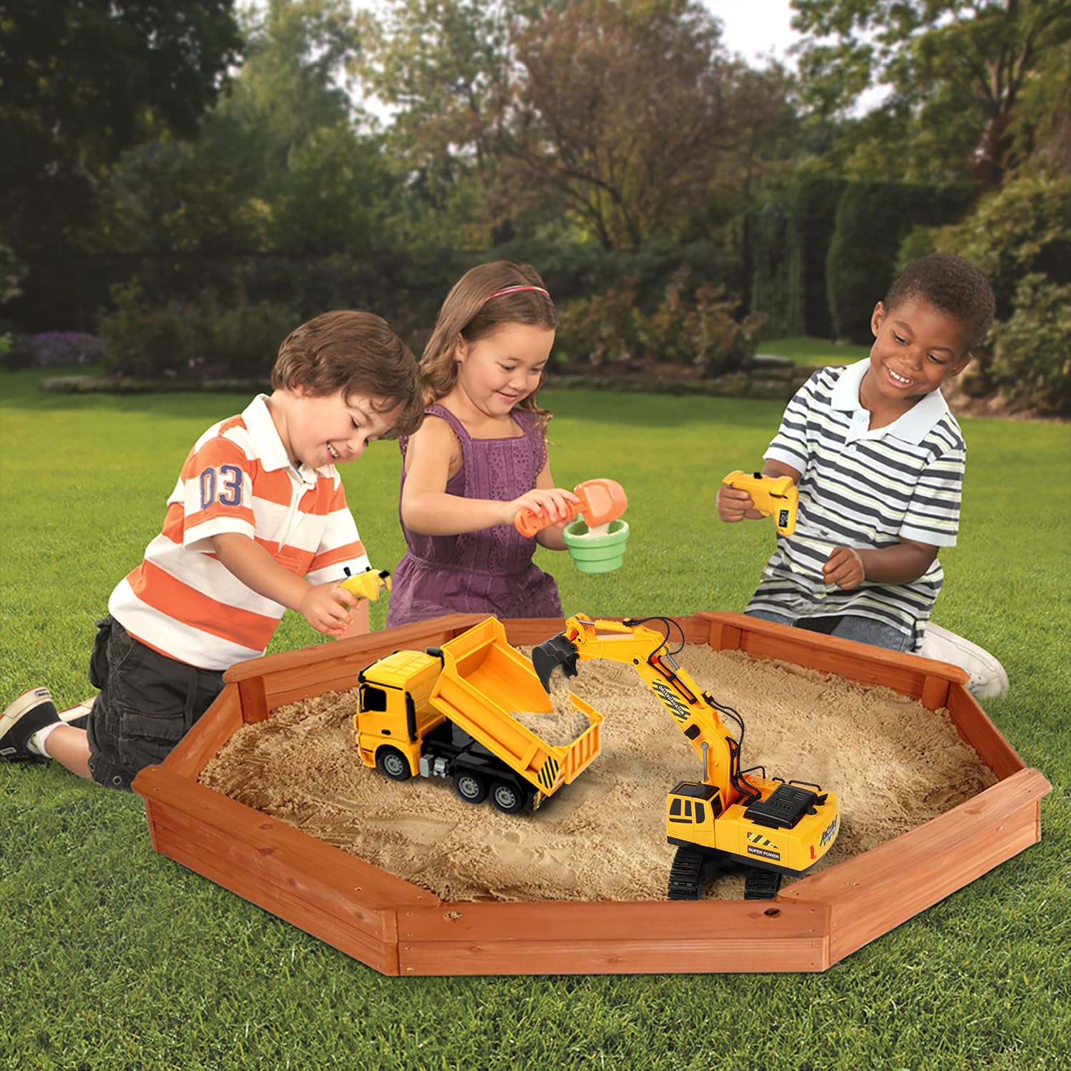 RC Toys Construction Excavator Car: Kids Birthday Gift for Boys Girls 4 5 6 7 8 9+ Year Old Truck Dump Best Toddler Sand Play Vehicles Set Age 4-8