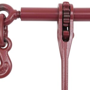 Mytee Products (2 Pack) Ratchet Chain Binder 1/4" - 5/16" Chain Binders Tie Down Hauling Red