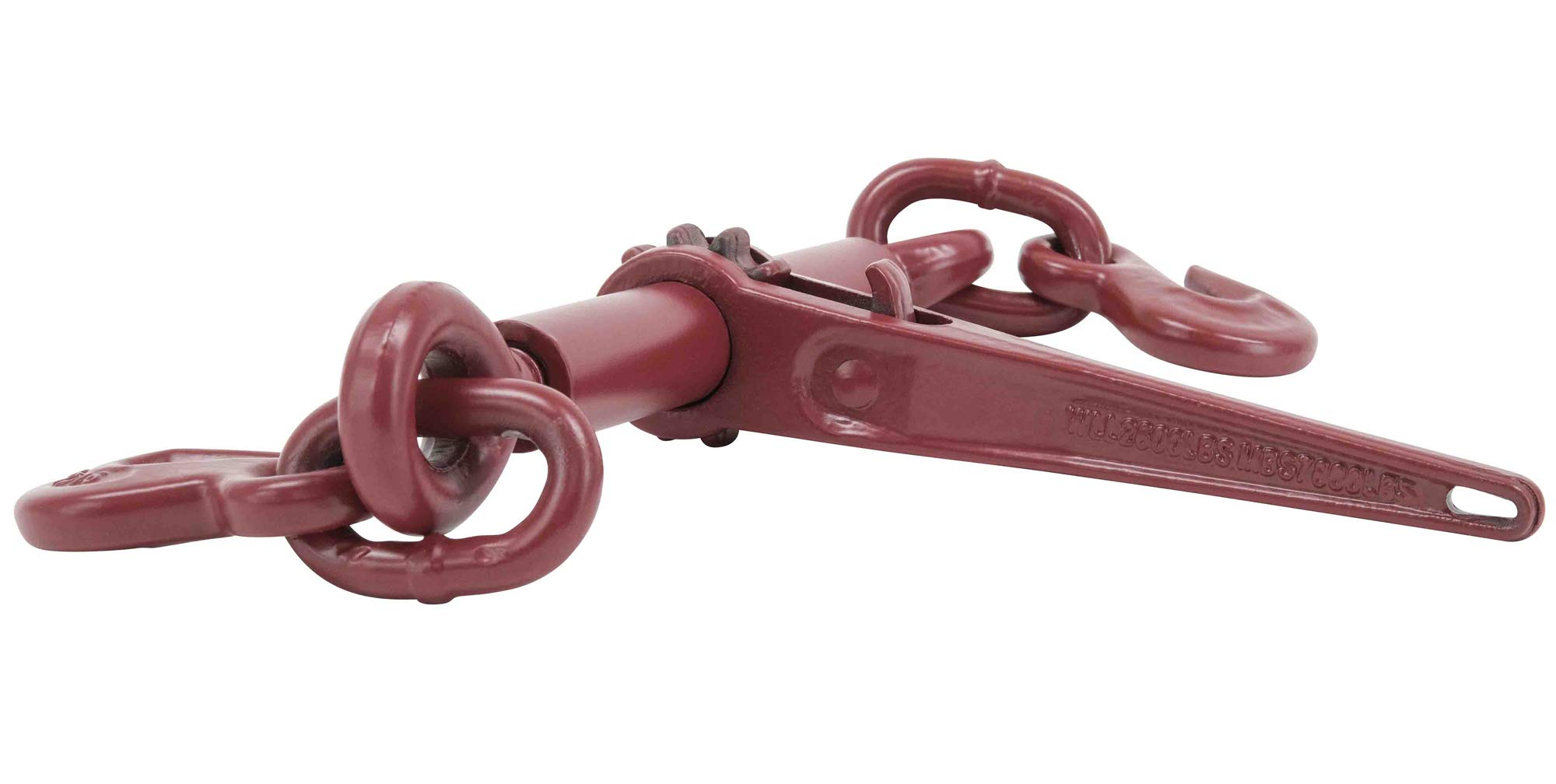 Mytee Products (2 Pack) Ratchet Chain Binder 1/4" - 5/16" Chain Binders Tie Down Hauling Red