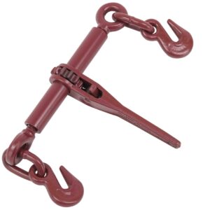 Mytee Products (2 Pack) Ratchet Chain Binder 1/4" - 5/16" Chain Binders Tie Down Hauling Red