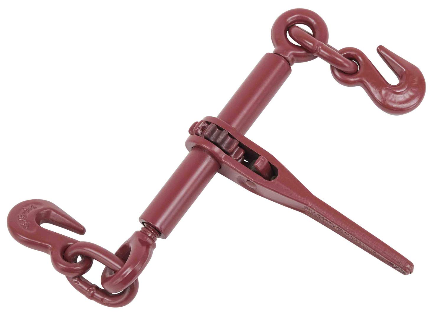 Mytee Products (2 Pack) Ratchet Chain Binder 1/4" - 5/16" Chain Binders Tie Down Hauling Red