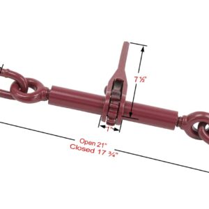 Mytee Products (2 Pack) Ratchet Chain Binder 1/4" - 5/16" Chain Binders Tie Down Hauling Red