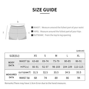 LIXADA Women's Running Shorts 2-in-1 Double Layer Elastic Waistband Workout Fitness Active Yoga Jogging Athletic Black