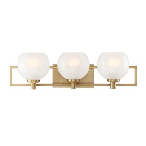 designers fountain 94503-bg 24in cowen 3 bathroom vanity light fixture, brushed gold