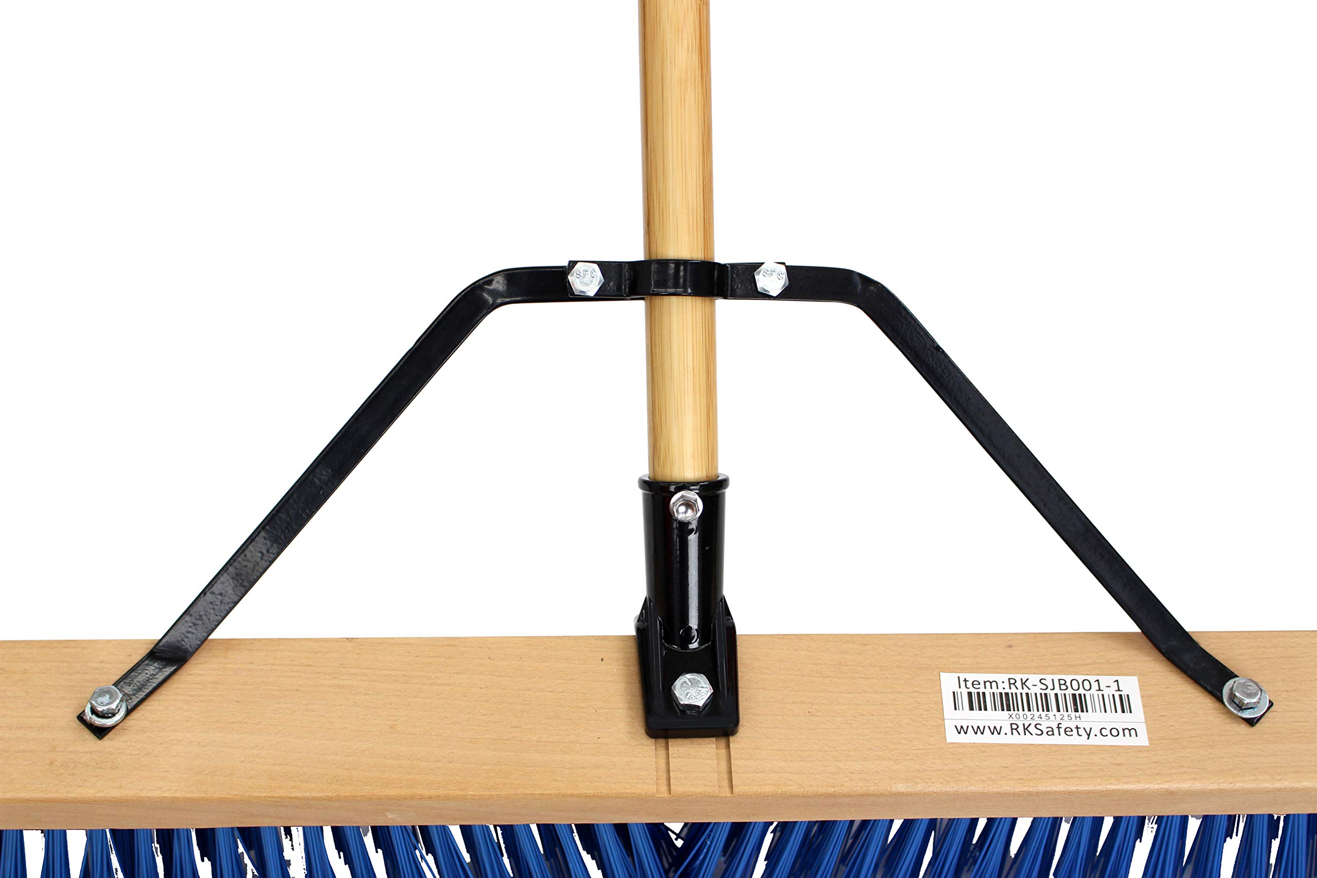 24'' RK Safety Wooden Push Broom with Brace and Bamboo Handle (Pack of 6)