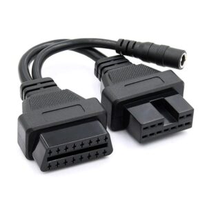 e-car connection 12 pin obd to 16 pin obd2 diagnostic adapter cable for mitsubishi and hyundai cars