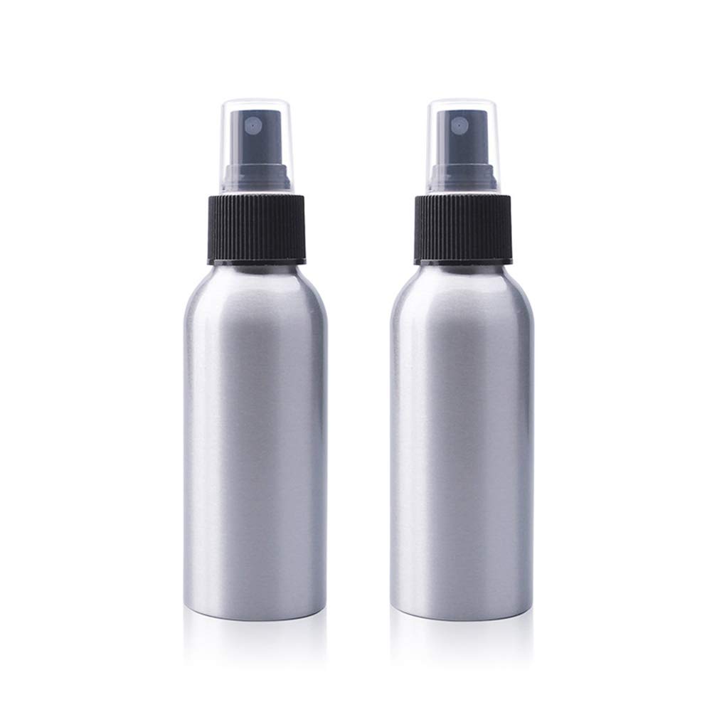 Cheung Constore 120ml 4oz Aluminum Fine Mist Atomizers Spray Bottle Metal Refillable Containers Liquid Storage Pump Vials For Essential Oils,Aromatherapy,Perfumes-2 Pack (Black Sprayer)