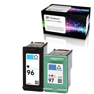 ocproducts refilled ink cartridge replacement for hp 96 and hp 97 for officejet 7310 7210 deskjet 9800 6988 6980 photosmart 8050 (1 black 1 color)