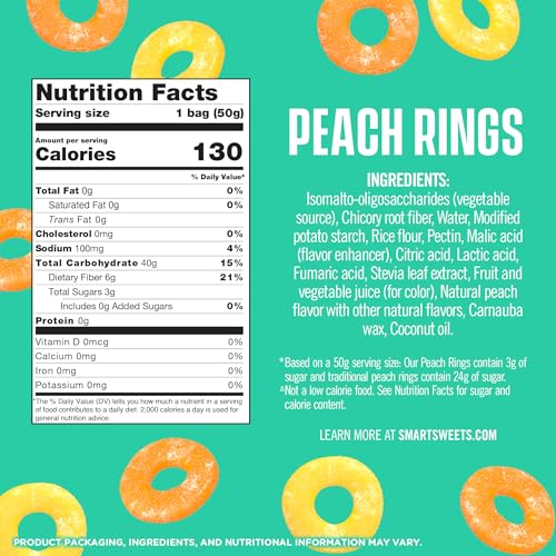 SmartSweets SMART SWEETS Peach Rings, 1.8 OZ