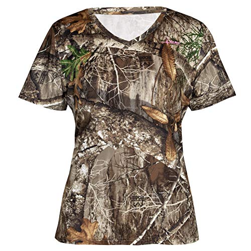 HABIT Women's Doss Cabin Short Sleeve Camo Tee, X-Large, Realtree Edge