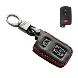 mechcos compatible with toyota 4runner tacoma sequoia rav4 tundra prius c v land cruiser c-hr highlander camry avalon corolla prius prime leather key fob cover pouch bag case protector shell