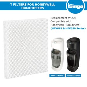 iSingo Humidifier Wicking HFT600 Filter T for Honeywell Hev615 Hev620 Humidifier, Compatible with Honeywell HFT600 Humidifier Filter T Compare to Part HFT600T HFT600PDQ, (4 Pack)