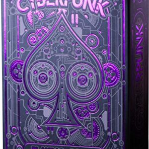 Cyberpunk Purple Playing Cards, Cardistry Decks, Black Deck of Playing Cards for Kids & Adults, Cool Playing Cards with Card Game e-Book, Unique Playing Cards for Poker, Cyberpunk Cards