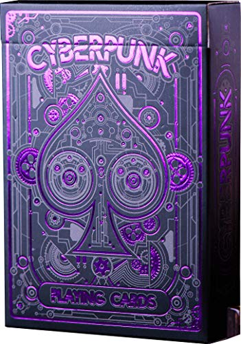 Cyberpunk Purple Playing Cards, Cardistry Decks, Black Deck of Playing Cards for Kids & Adults, Cool Playing Cards with Card Game e-Book, Unique Playing Cards for Poker, Cyberpunk Cards