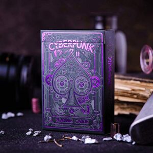 Cyberpunk Purple Playing Cards, Cardistry Decks, Black Deck of Playing Cards for Kids & Adults, Cool Playing Cards with Card Game e-Book, Unique Playing Cards for Poker, Cyberpunk Cards