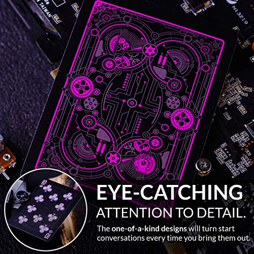 Cyberpunk Purple Playing Cards, Cardistry Decks, Black Deck of Playing Cards for Kids & Adults, Cool Playing Cards with Card Game e-Book, Unique Playing Cards for Poker, Cyberpunk Cards