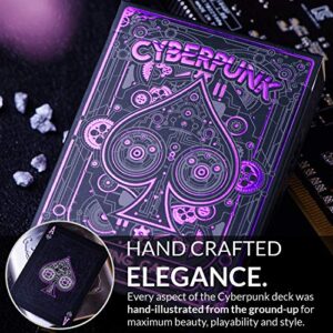 Cyberpunk Purple Playing Cards, Cardistry Decks, Black Deck of Playing Cards for Kids & Adults, Cool Playing Cards with Card Game e-Book, Unique Playing Cards for Poker, Cyberpunk Cards