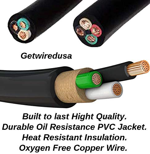 75-Foot Real Copper Wire Extension Cord, Welder 6-50P To 6-50R, Oil Resistance 10/3 10AWG Lead, Heavy Duty, NEMA 220/250V. Miller Lincoln Hobart Plasma Cutter Mig Tig 6-50-75-FT AMERICAN MADE