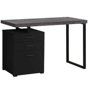 monarch specialties computer desk with file cabinet - lef or right set- up - 48"l (black - grey top)