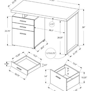 Monarch Specialties Computer Desk with File Cabinet - Lef or Right Set- Up - 48"L (Black - Grey Top)