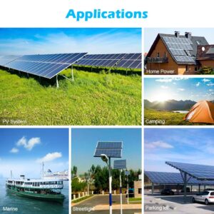 SUNGOLDPOWER 2pcs 100W Solar Panel Monocrystaline Solar Panel Module Grade A Solar Cell,Black,SG200WM