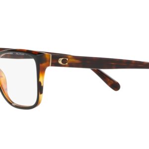 Coach HC6129 Prescription Eyewear Frames, Black Tortoise Laminate/Demo Lens, 54 mm