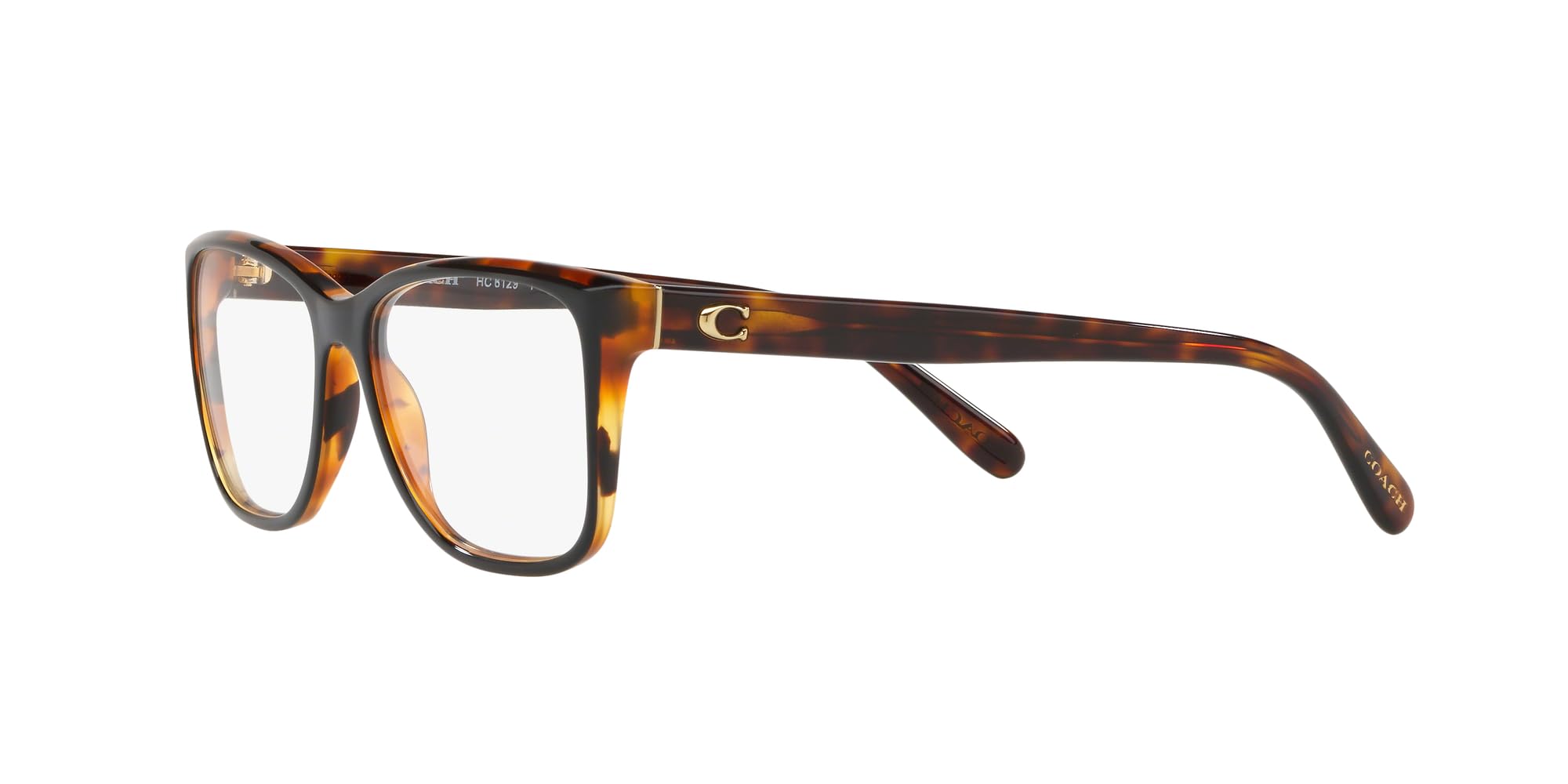 Coach HC6129 Prescription Eyewear Frames, Black Tortoise Laminate/Demo Lens, 54 mm