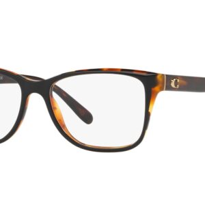 Coach HC6129 Prescription Eyewear Frames, Black Tortoise Laminate/Demo Lens, 54 mm