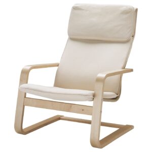 ikea pello armchair, wood, holmby natural