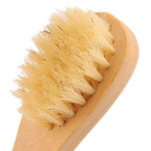 Natural Bristles Wooden Face Cleaning Brush Wood Handle Facial Cleanser Nose Scubber Exfoliating Facial Skin Care Pack of 2