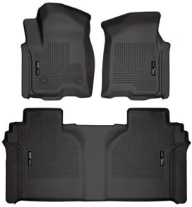 husky liners — weatherbeater | fits 2019 - 2024 chevrolet silverado/gmc sierra 1500 crew cab, 2020 - 2024 slv/sra 2500/3500 crew cab - front & 2nd row - black, 3 pcs. | 94021